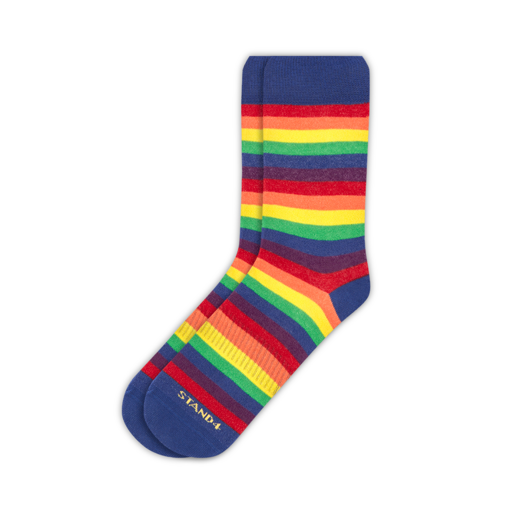 Pride Rainbow Thin Striped Socks | Stand4 Socks | Buy One = Give One ...